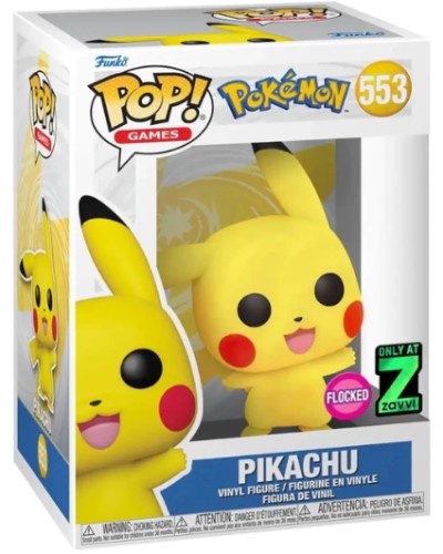 Funko POP! Games: Pokemon #553 - Pikachu (Flocked) (Zavvi Exclusive ...